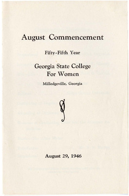 "Commencement Program 1946 August" by GCSU GCSU
