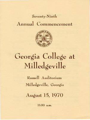 "Commencement Program 1970 August" by GCSU GCSU