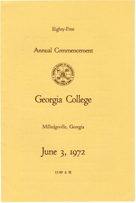 "Commencement Program 1972 June" by GCSU GCSU