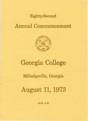 "Commencement Program 1973 August" by GCSU GCSU