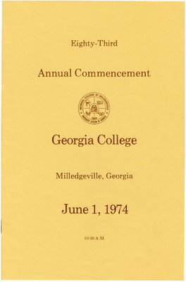 "Commencement Program 1974 June" by GCSU GCSU