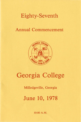 "Commencement Program 1978 June" by GCSU GCSU