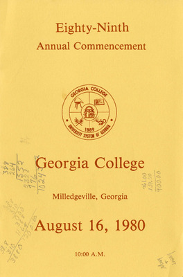 "Commencement Program 1980 August" by GCSU GCSU