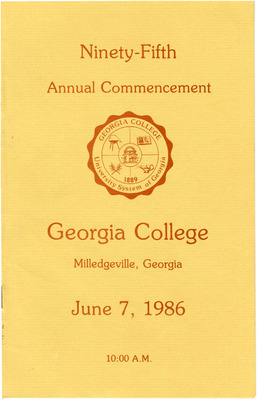 "Commencement Program 1986 June" by GCSU GCSU