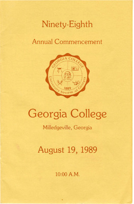 "Commencement Program 1989 August" by GCSU GCSU