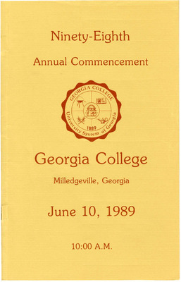 "Commencement Program 1989 June" by GCSU GCSU
