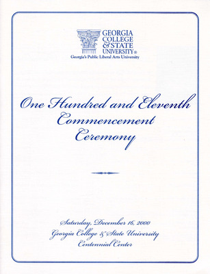 "Commencement Program 2000 December" by GCSU GCSU