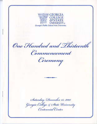"Commencement Program 2001 December" by GCSU GCSU