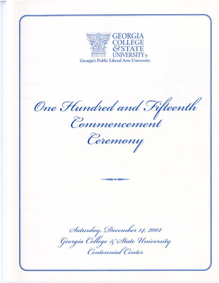 "Commencement Program 2002 December" by GCSU GCSU