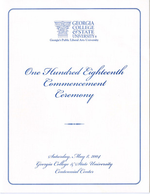 "Commencement Program 2004 May" by GCSU GCSU