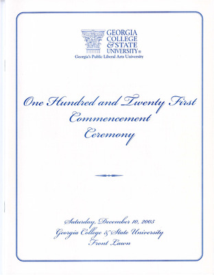 "Commencement Program 2005 December" by GCSU GCSU