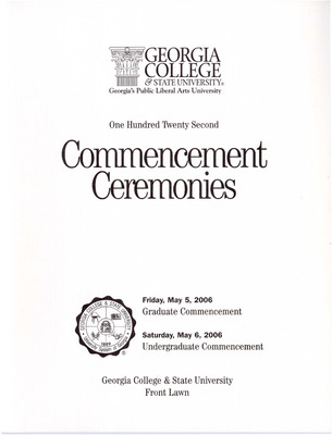 "Commencement Program 2006 May" by GCSU GCSU