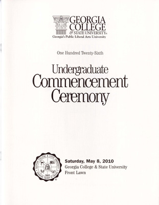 "Commencement Program 2010 May Undergraduate" by GCSU GCSU