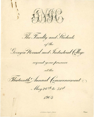"Commencement Program 1904" by GCSU GCSU