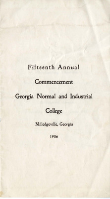 "Commencement Program 1906" by GCSU GCSU