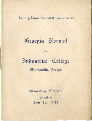 "Commencement Program 1914" by GCSU GCSU