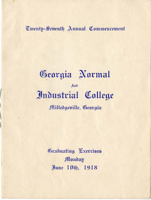 "Commencement Program 1918" by GCSU GCSU