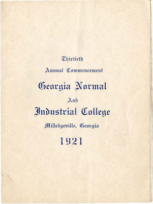 "Commencement Program 1921" by GCSU GCSU