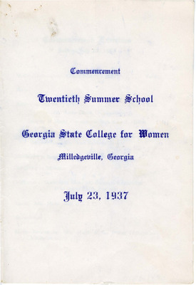 "Commencement Program 1937 July" by GCSU GCSU