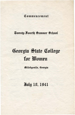 "Commencement Program 1941 July" by GCSU GCSU
