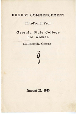 "Commencement Program 1945 August" by GCSU GCSU