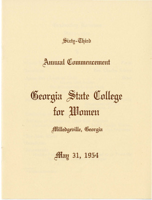 "Commencement Program 1954 May" by GCSU GCSU