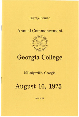 "Commencement Program 1975 August" by GCSU GCSU