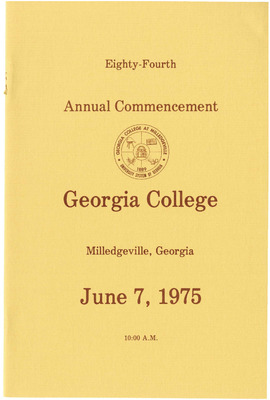 "Commencement Program 1975 June" by GCSU GCSU