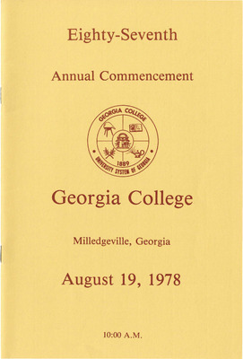 "Commencement Program 1978 August" by GCSU GCSU