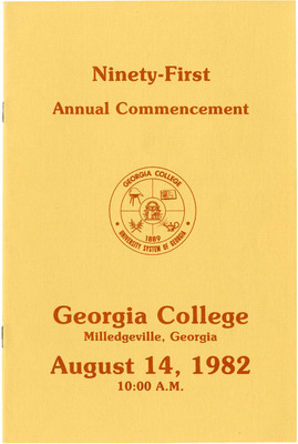 "Commencement Program 1982 August" by GCSU GCSU