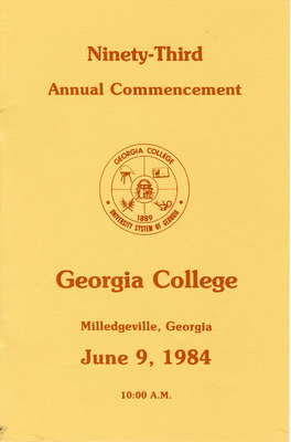 "Commencement Program 1984 June" by GCSU GCSU