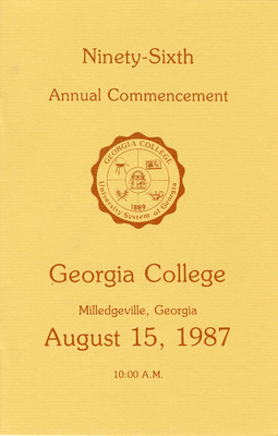 "Commencement Program 1987 August" by GCSU GCSU