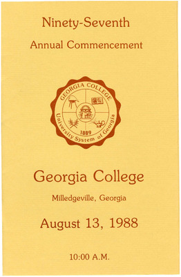 "Commencement Program 1988 August" by GCSU GCSU