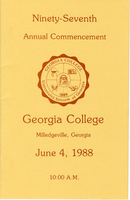 "Commencement Program 1988 June" by GCSU GCSU