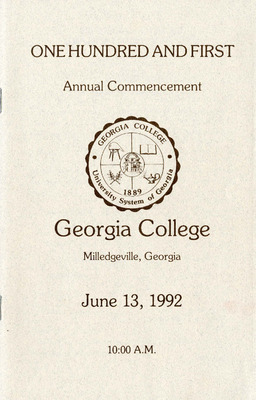 "Commencement Program 1992 June" by GCSU GCSU