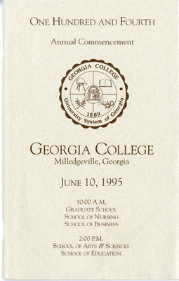 "Commencement Program 1995 June" by GCSU GCSU