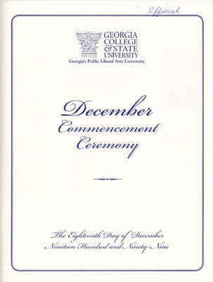 "Commencement Program 1999 December" by GCSU GCSU