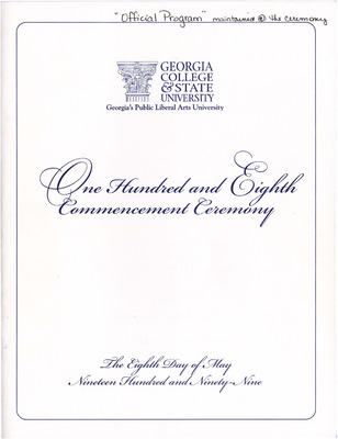 "Commencement Program 1999 May" by GCSU GCSU