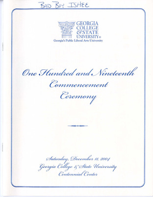 "Commencement Program 2004 December" by GCSU GCSU
