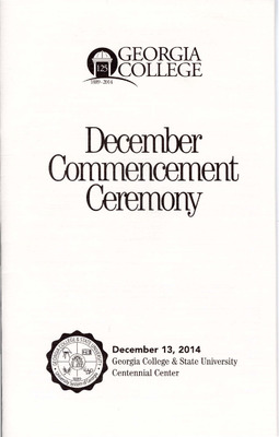 "Commencement Program 2014 December" by GCSU GCSU