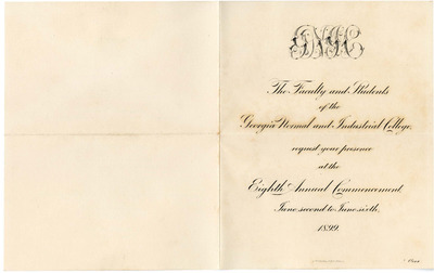 "Commencement Program 1899" by GCSU Special Collections