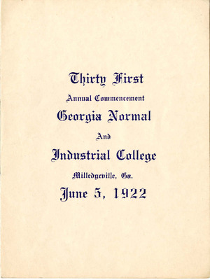 "Commencement Program 1922" by GCSU Special Collections