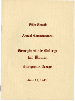 "Commencement Program 1945 June" by GCSU Special Collections