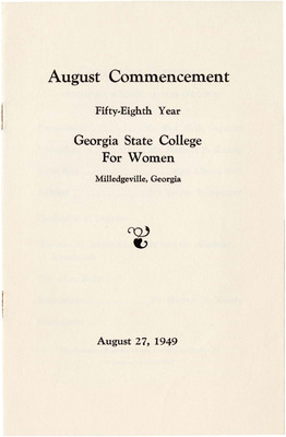 "Commencement Program 1949 August" by GCSU Special Collections